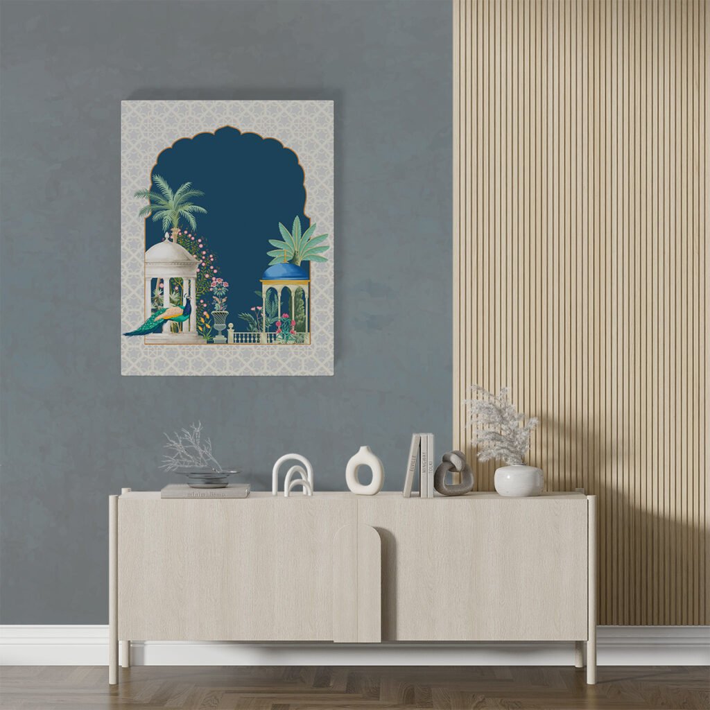 Royal Archway with Peacock – Elegant Heritage Canvas – Printleo